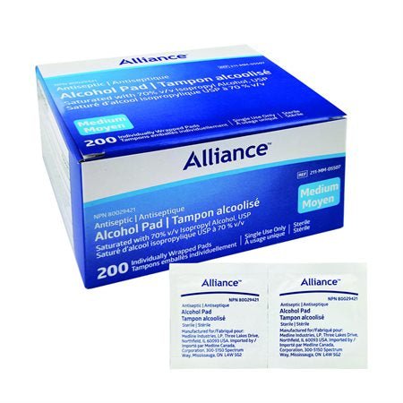 Alliance Alcohol Prep Pads - Medium, 200/box – Beauty Pro Supplies Canada