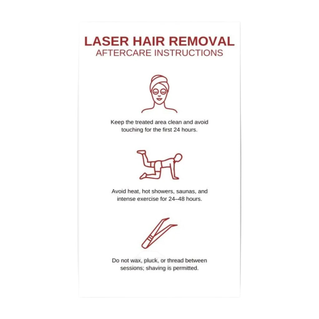 Laser Hair Removal Post Treatment Aftercare Instructions Cards — Beauty ...