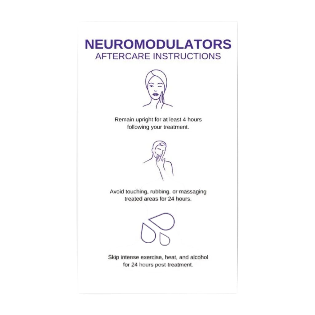Neuromodulator Post Treatment Aftercare Instructions Cards | QTY 25 ...