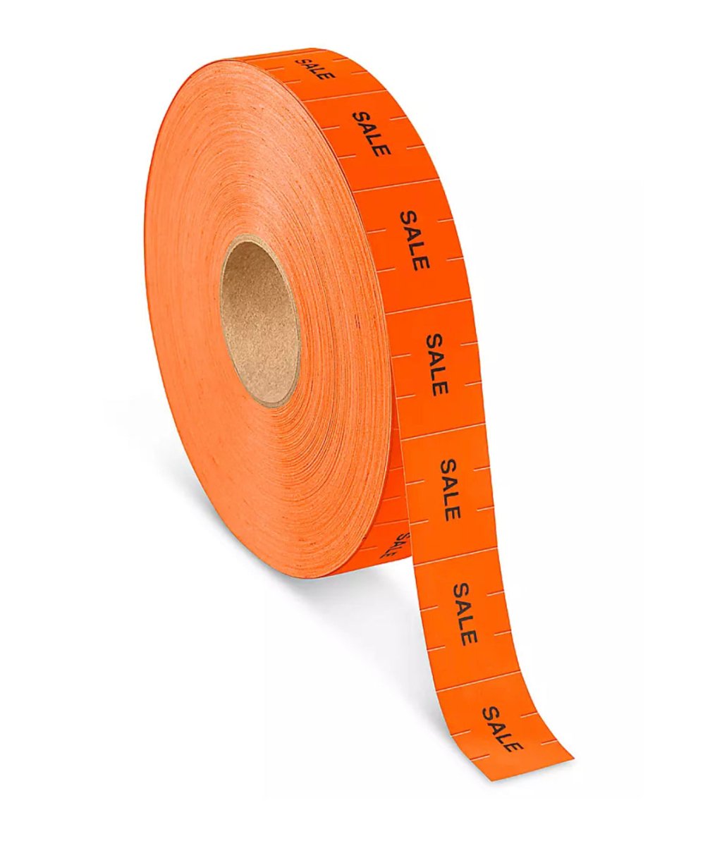 2-line Fluorescent Orange SALE Price Tag Labels, 500/roll – Beauty Pro ...