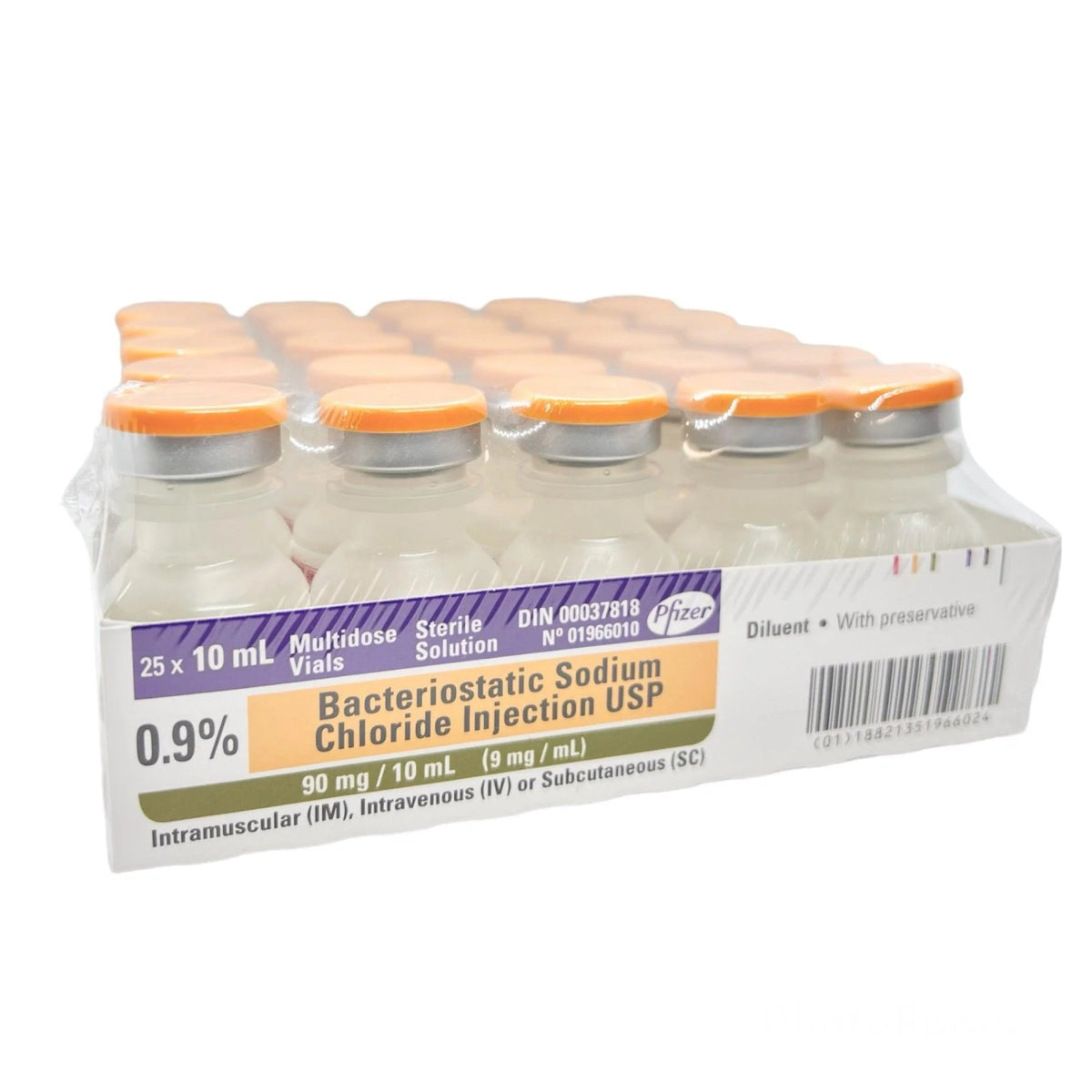 Sodium Chloride 0.9% Saline for Injection, 10 ml Vial Bacteriostatic w – Beauty Pro Supplies Canada