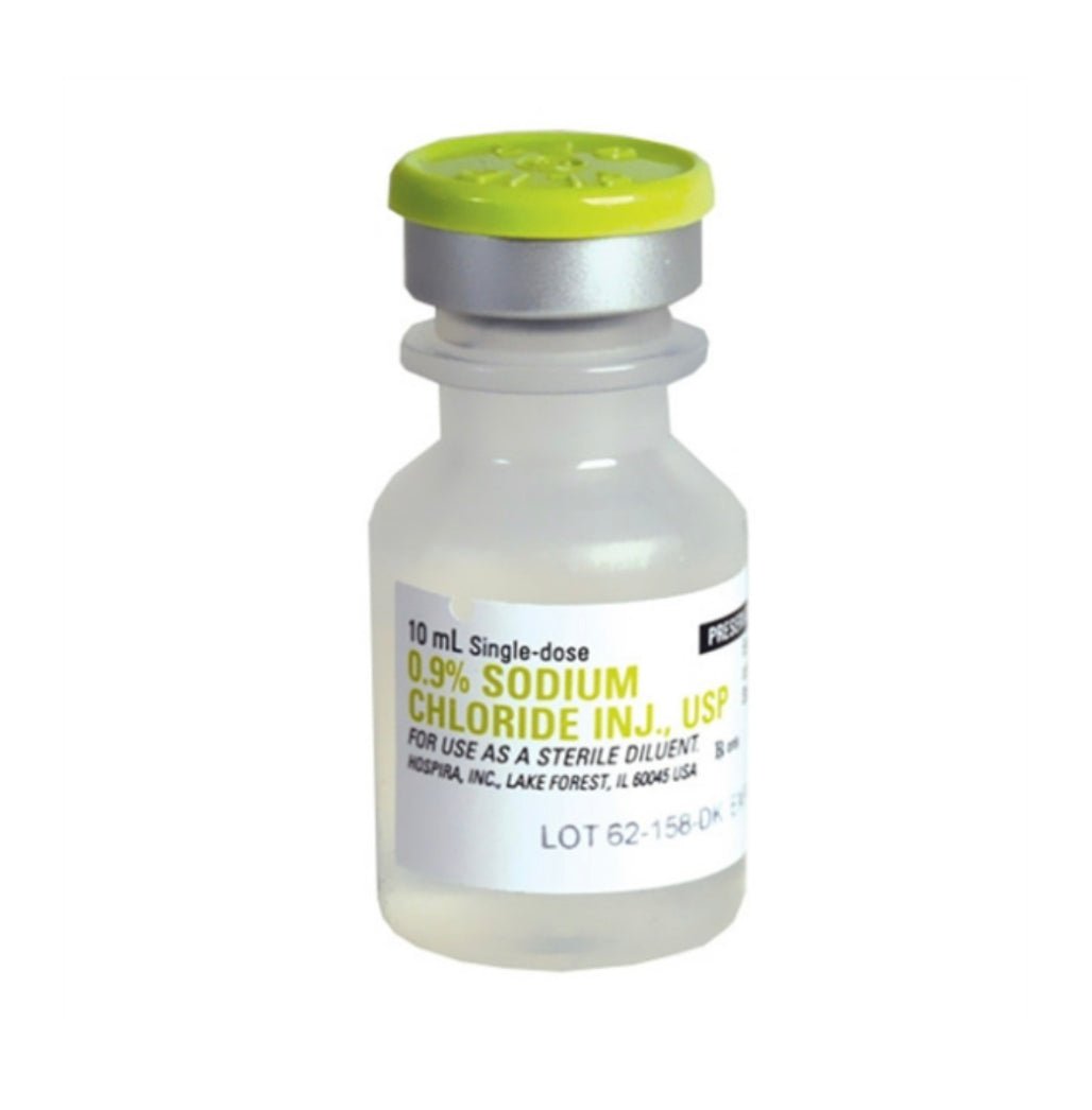 Sodium Chloride 0.9% for Injection, 10 ml Vial Bacteriostatic with No ...